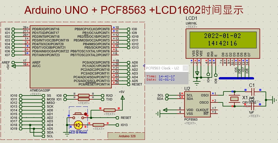 【Proteus仿真】Arduino UNO + PCF8563 +LCD1602时间显示_8266仿真图-CSDN博客