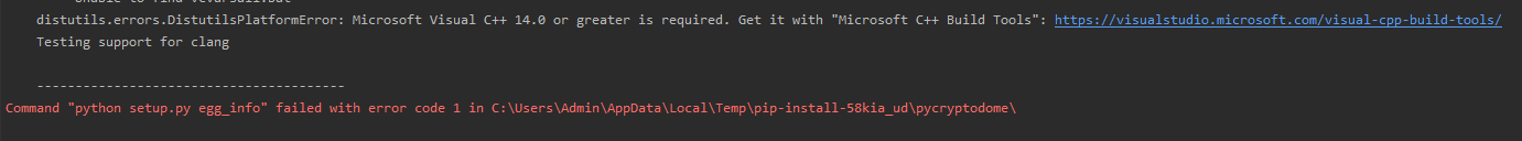 distutils.errors.DistutilsPlatformError: Microsoft Visual C++ 14.0 or greater is required. Get ...