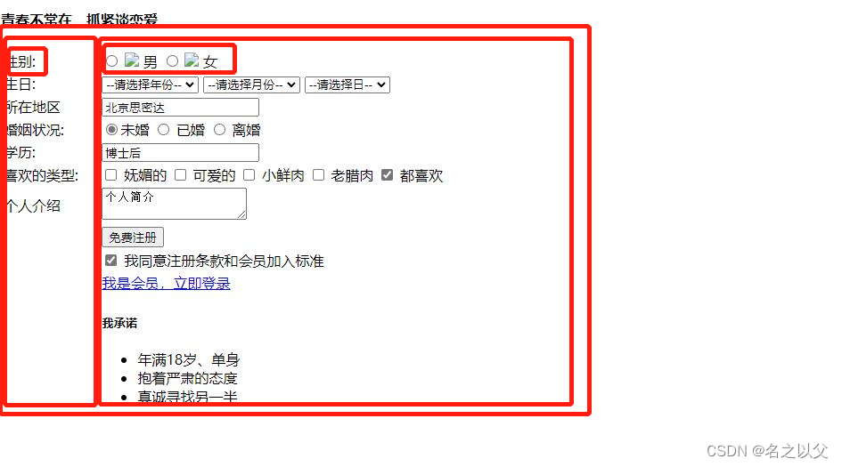 制作注册页面(html)html实现登录注册页面 Csdn博客