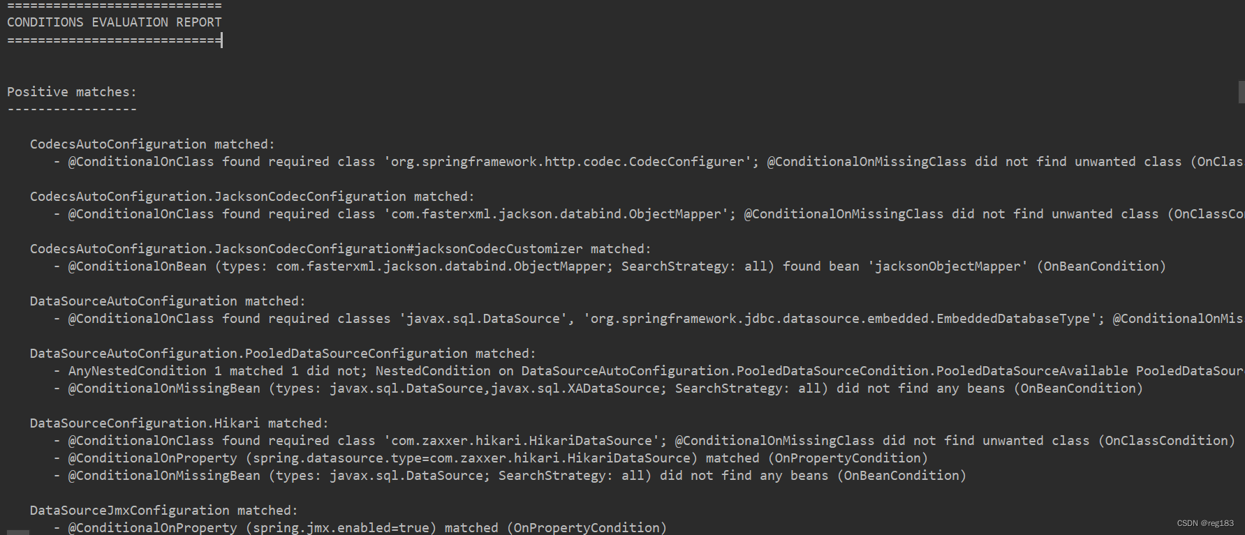 解决Springboot 项目启动时，出现大量CONDITIONS EVALUATION REPORT的问题-CSDN博客