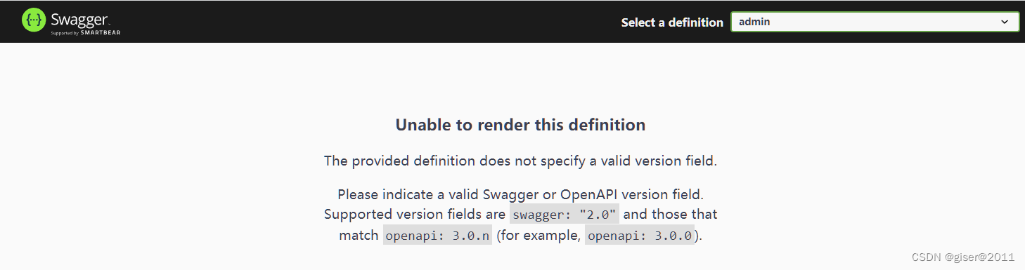 swagger-ui.html渲染出错：Please indicate a valid Swagger or OpenAPI version field-CSDN博客
