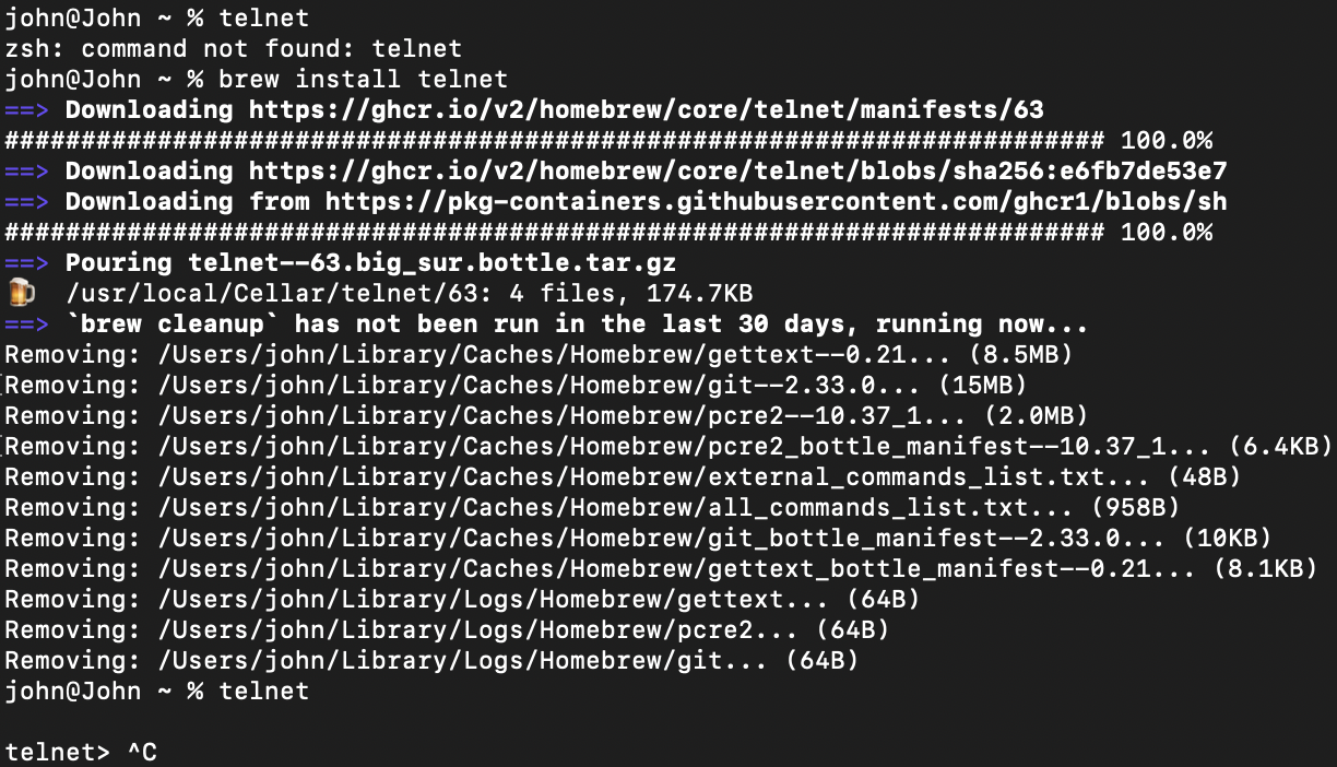 Mac终端配置telnet / homebrew_mac开启telnet命令-CSDN博客