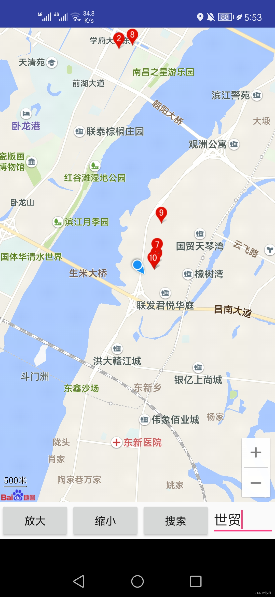 基于android studio的百度地图（放大缩小搜索功能）_baidu-map 缩放_苏师的博客-CSDN博客