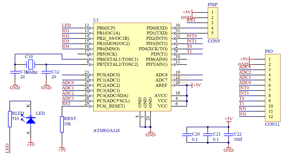增加ATMEGA328 实验电路板对外引脚_mega328电路-CSDN博客