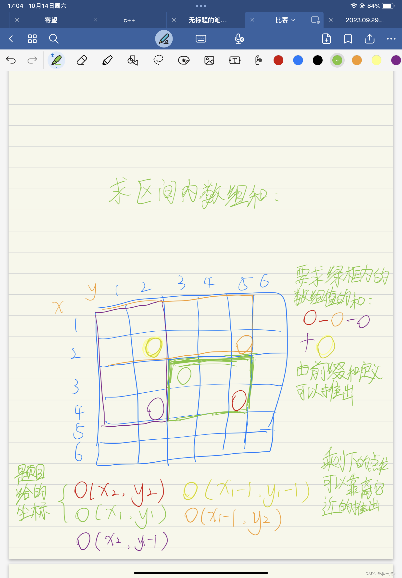 【模板】二维前缀和 Csdn博客
