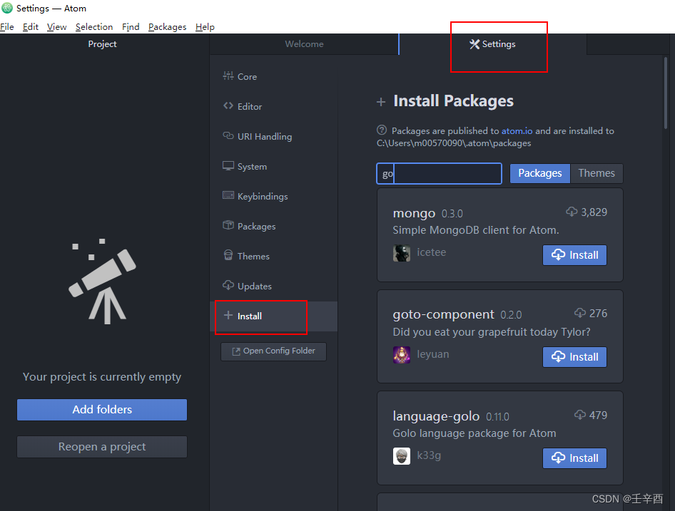 atom 插件下载错误：【Fetching featured packages failed.self signed certificate in certificate chain】-CSDN博客