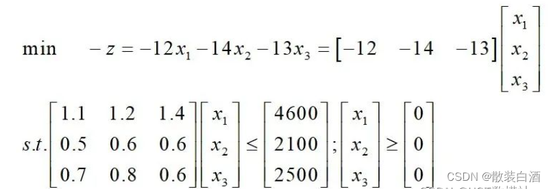 数学建模系列 优化模型（一）线性规划线性优化模型 Csdn博客 