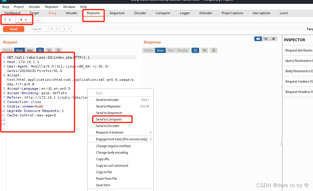 【SQL注入-10】cookie注入案例—以Sqli-labs靶机第less20关为例（借助BurpSuite工具）_cookie注入靶场 ...