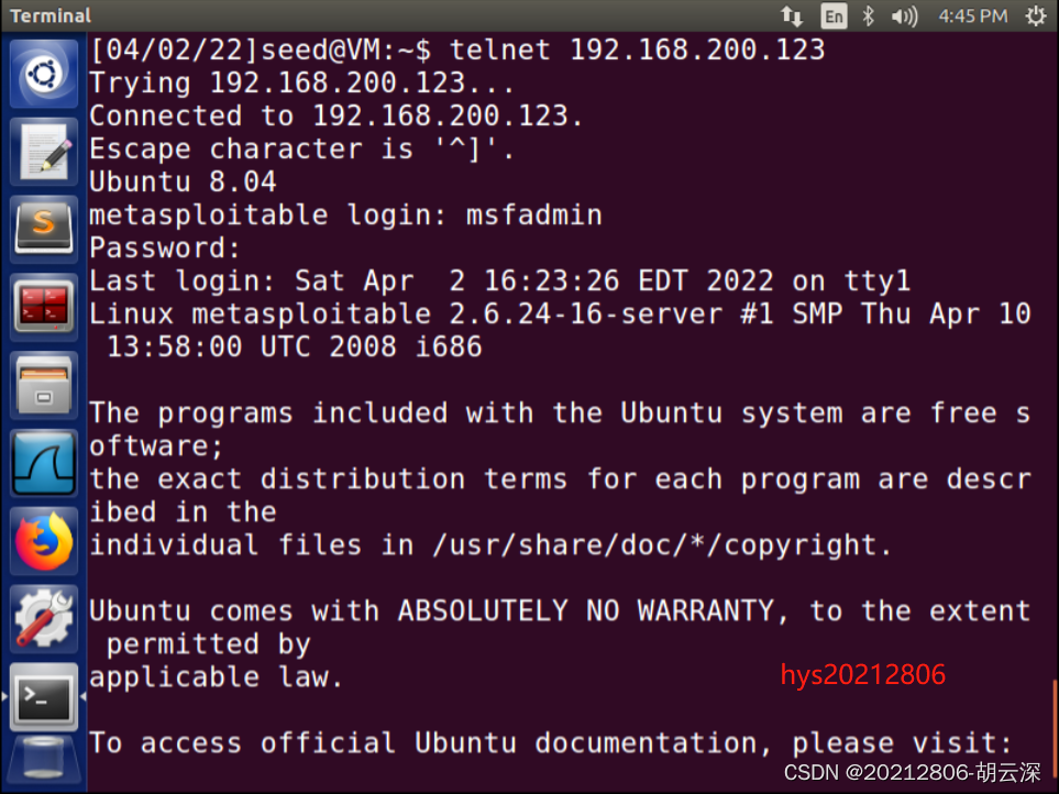 实践四 TCP/IP网络协议攻击 - 20212806胡云深 - 博客园
