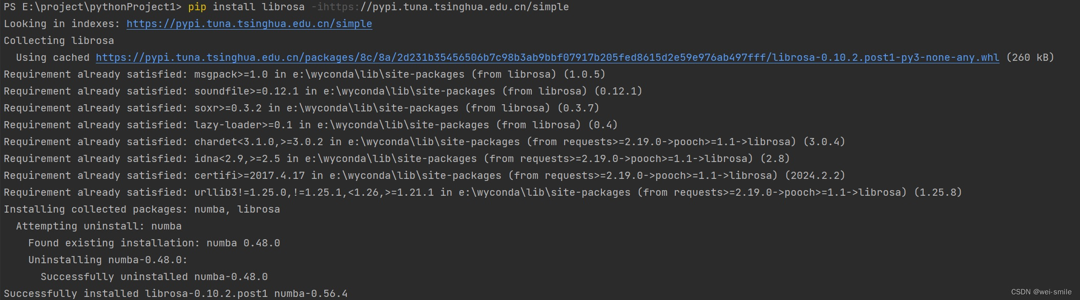 安装librosa的时候显示llvmlite无法卸载_error: cannot uninstall 'llvmlite'. it is a distut-CSDN博客