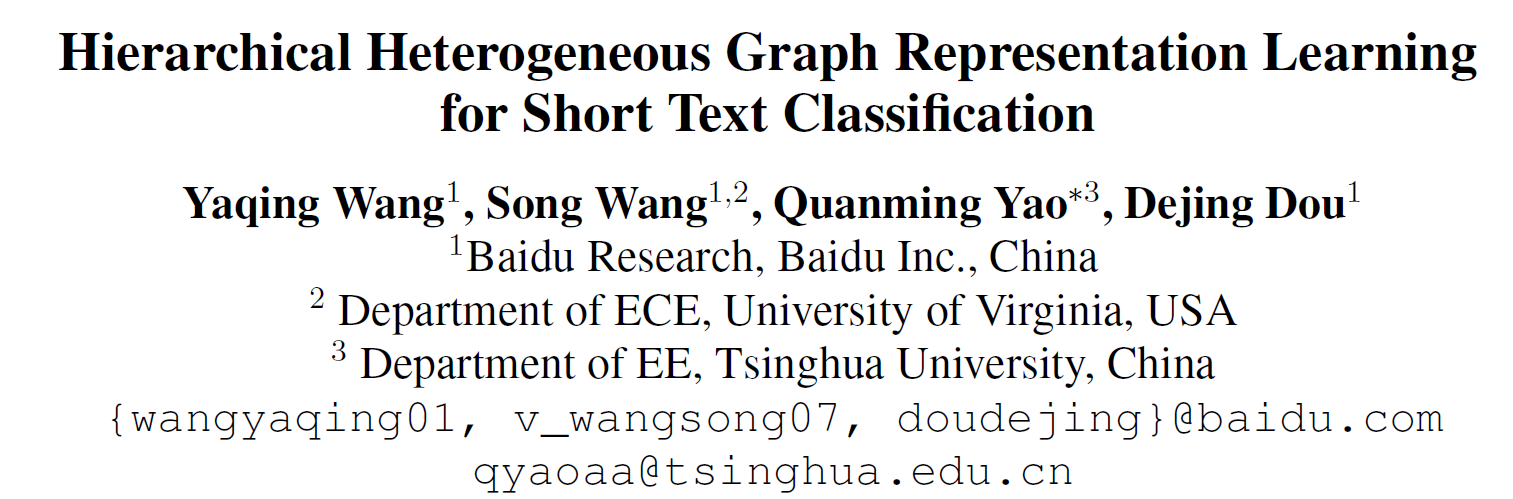 GNN NLP(15) Hierarchical Heterogeneous Graph Representation Learning for Short Text ...