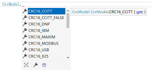 C # Implement CRC check (cyclic redundancy check) CRC-8 bit / 16-bit / 32-bit parameter model ...