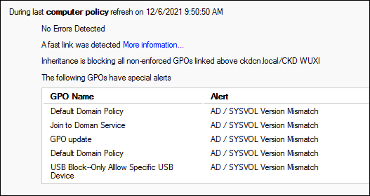 故障：某些客户端的 GPResult 出现 AD/SYSVOL Version Mismatch 信息_kb2866345-CSDN博客