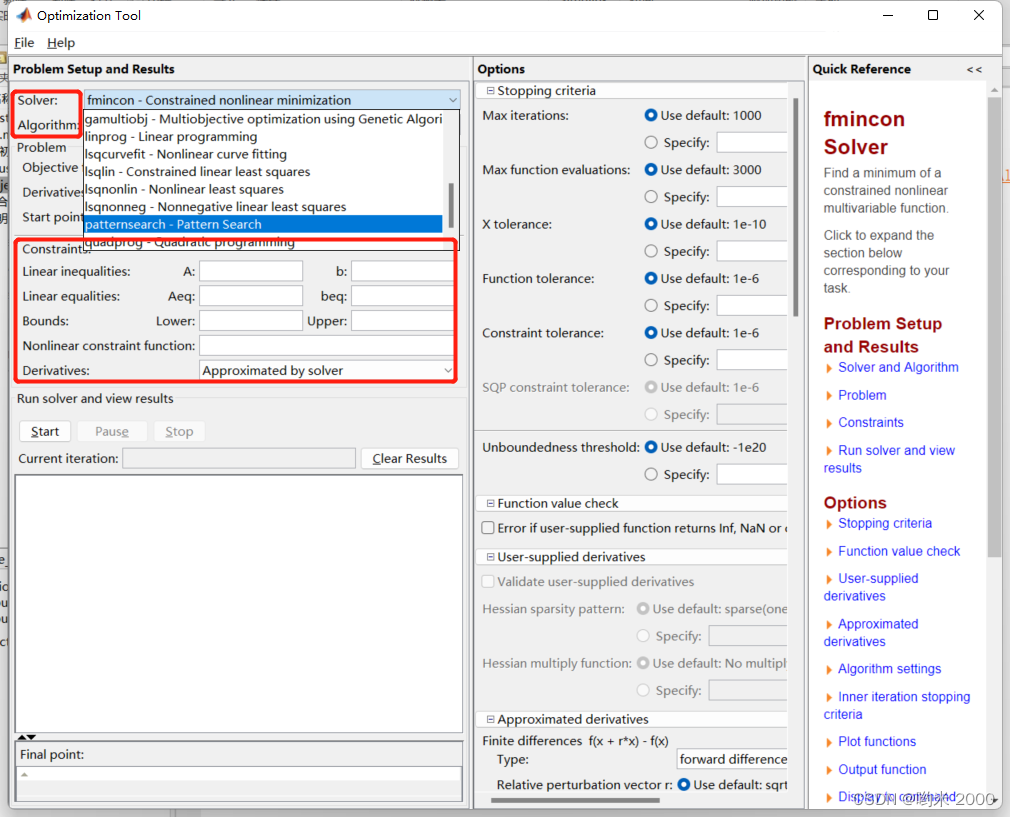 【Matlab】笔记：matlab Optimization Tool使用一——pattern search_patternsearch matlab-CSDN博客