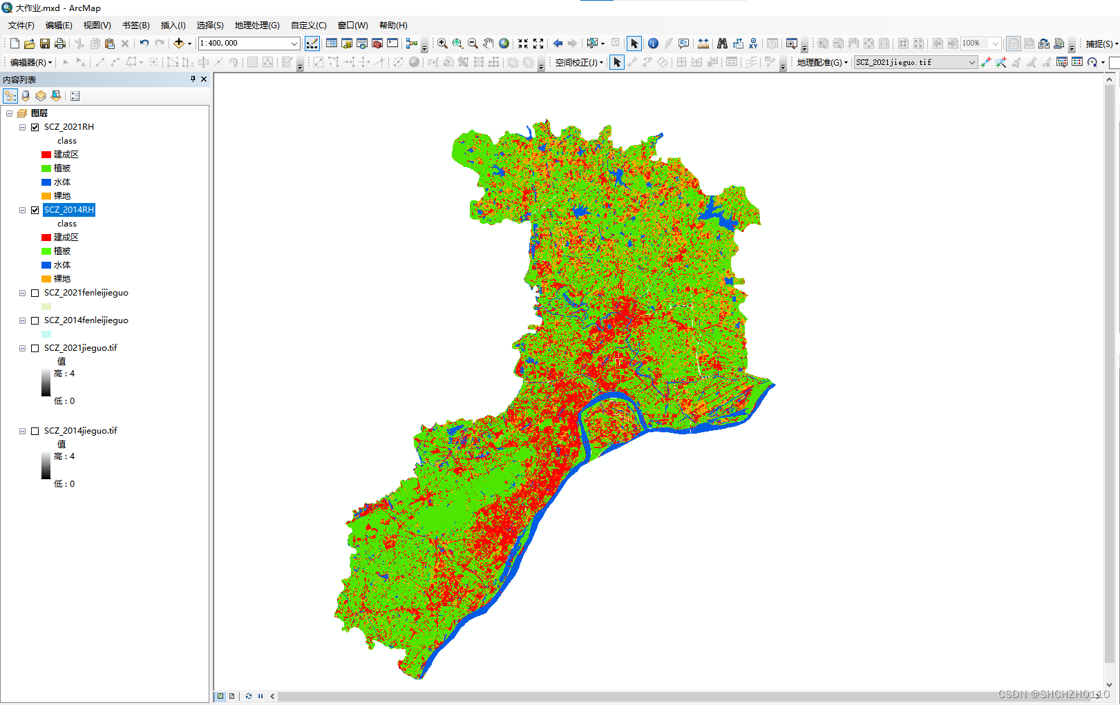 利用ENVI、eCognition Developer（易康）和Excel和ArcMap软件对南京江北新区统计分析土地利用变化的具体信息_ecognition中landsat数据土地利用分类 ...
