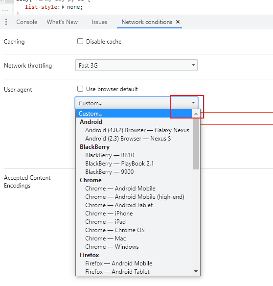 Chrome浏览器在开发者工具中如何设置User Agent_chrome useragent-CSDN博客