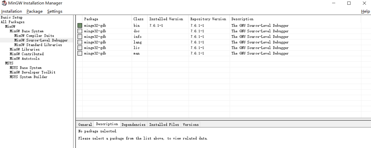MinGW安装及各个Package的作用_mingw32 gcc-CSDN博客