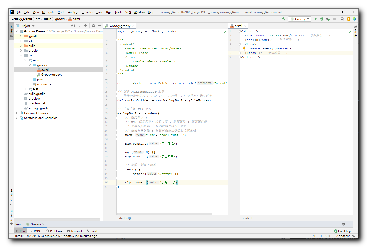 【Groovy】xml 序列化 ( 使用 MarkupBuilder 生成 xml 数据 | 标签闭包下创建子标签 | 使用 MarkupBuilderHelper 添加 xml 注释 ...
