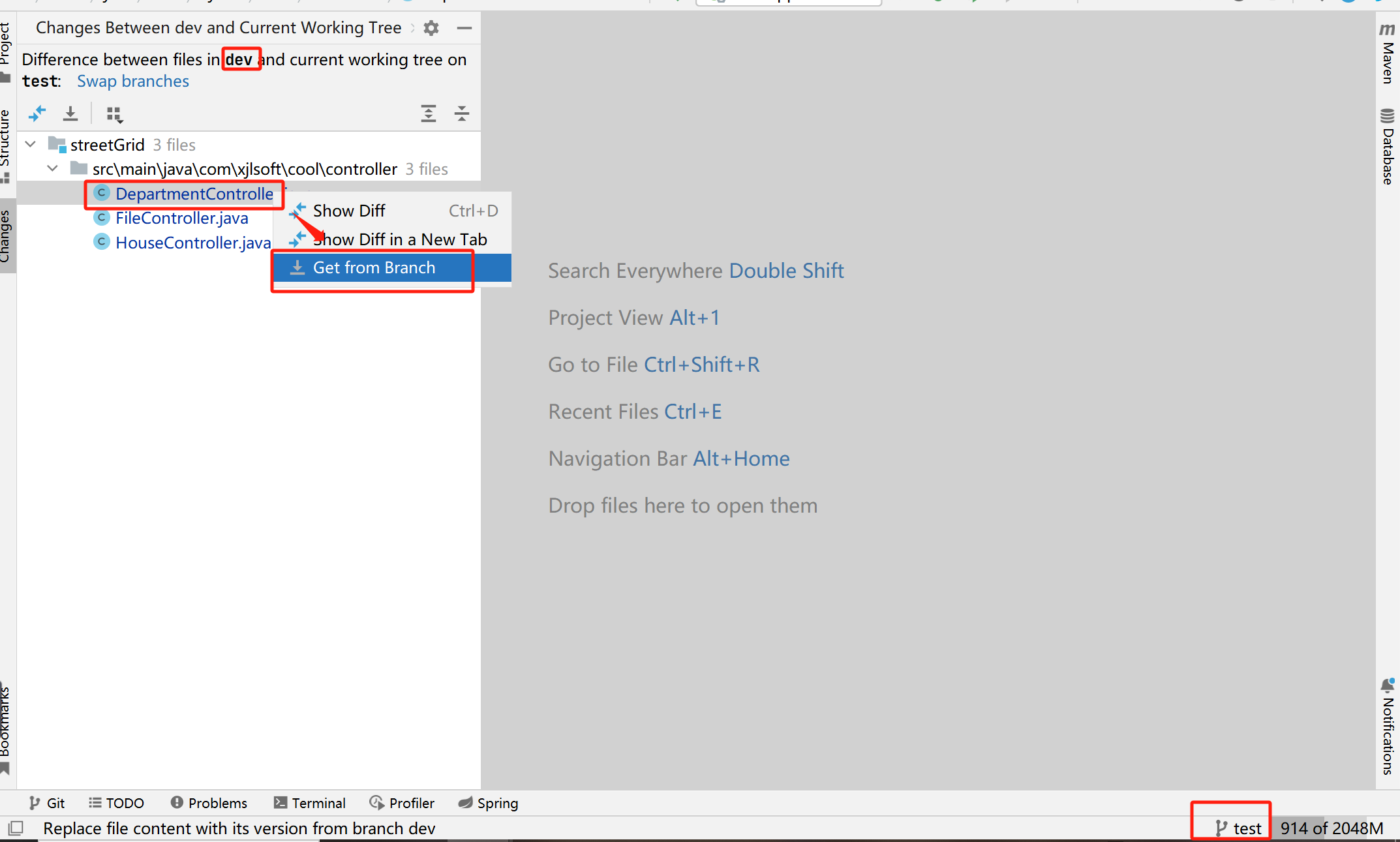 IDEA中Git的一些常用操作_show diff with working tree-CSDN博客