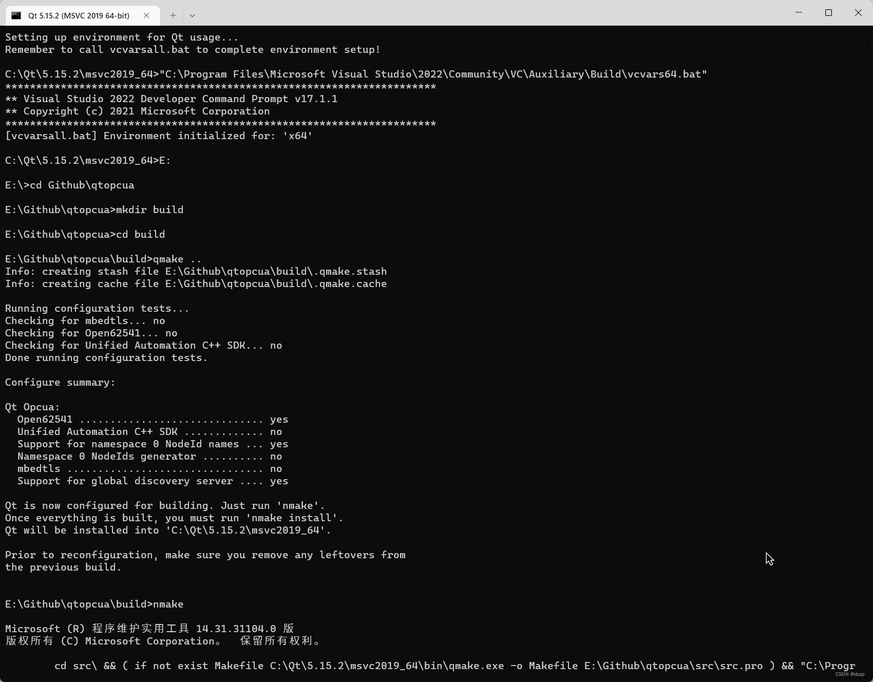 Qt5.15.2 MSVC2019 编译OPCUA_qt 编译opc ua模块-CSDN博客