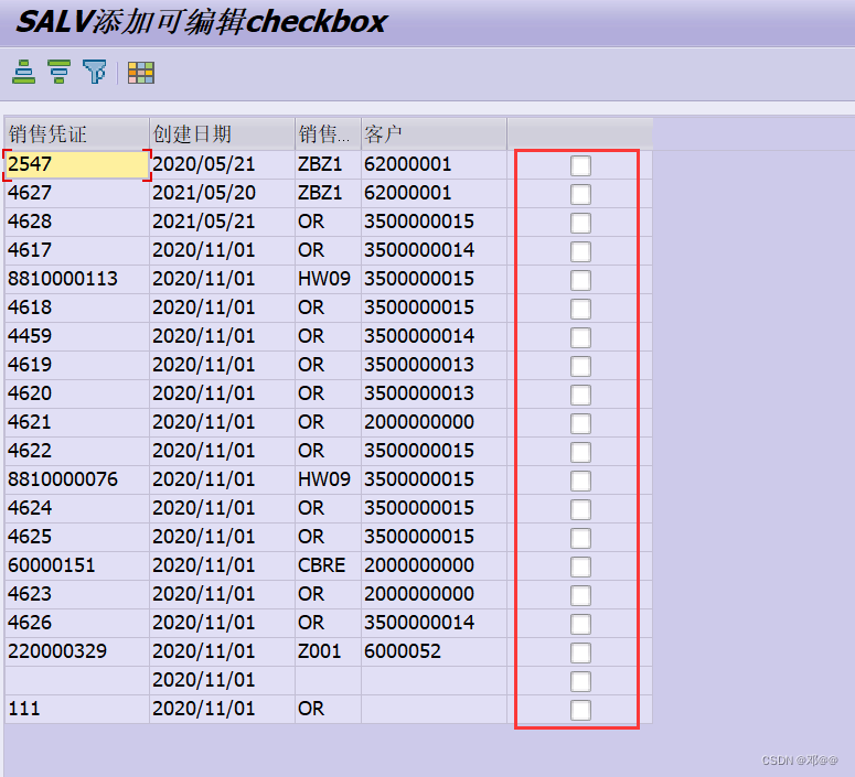 十四、SALV 添加可编辑checkbox_abap salv设置列可编辑-CSDN博客