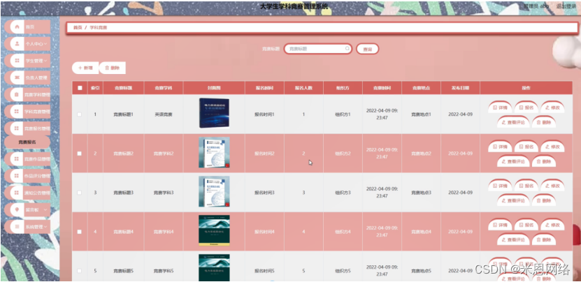 附源码 Java计算机毕业设计ssm大学生学科竞赛管理系统基于ssm的学科竞赛管理系统的设计与实现 开题 Csdn博客