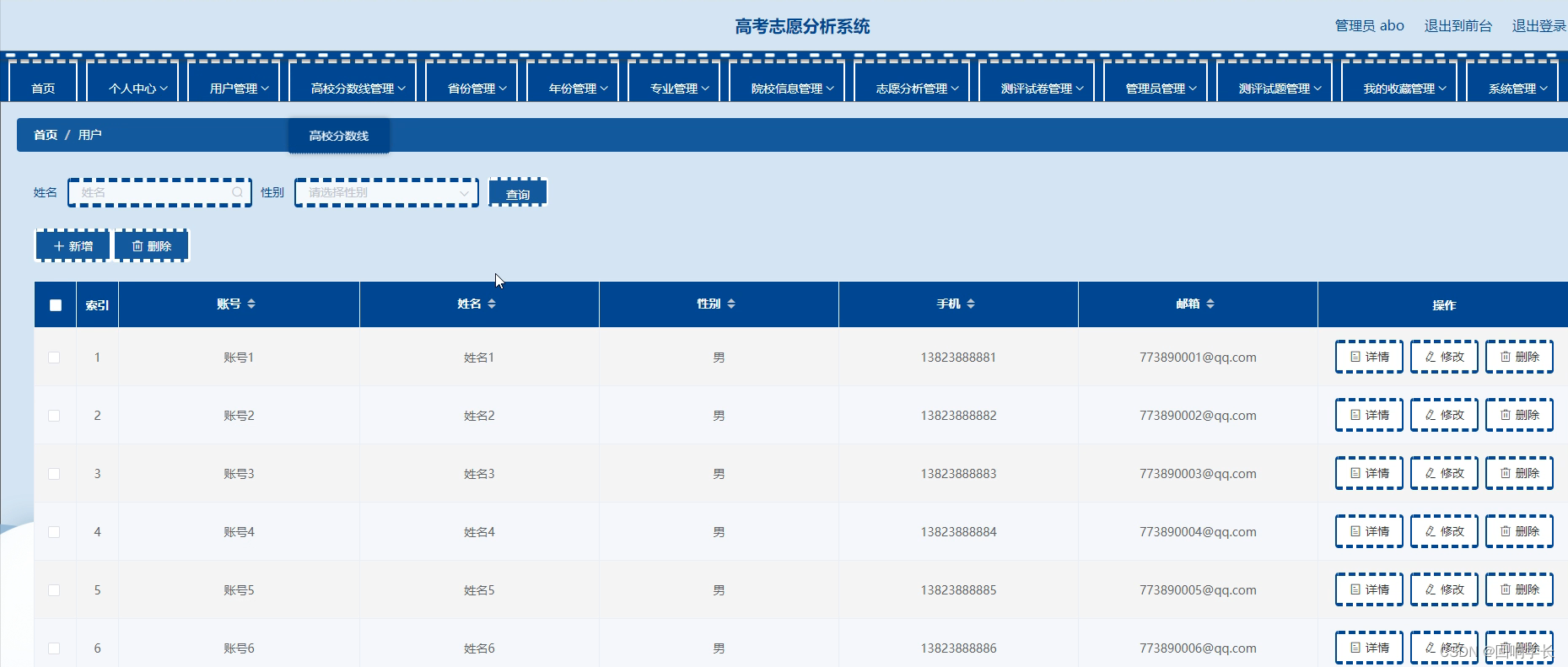 Springboot毕设项目高考志愿分析系统59800（java+VUE+Mybatis+Maven+Mysql）_高考志愿分析项目-CSDN博客