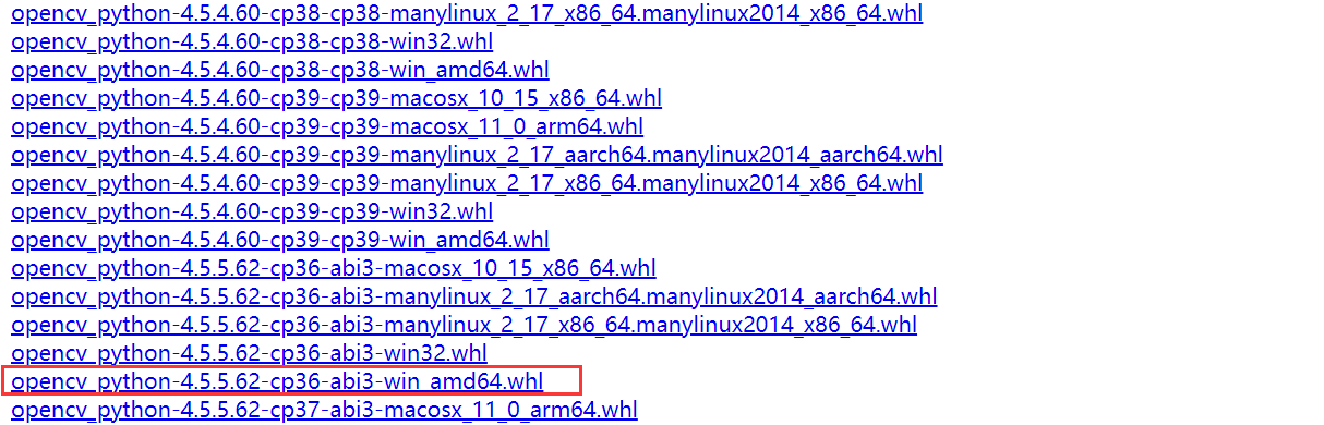 python 38 安装 opencv-python 4.5.5和opencv-python-contrib 4.5.5.62_opencv-contrib-python==4.5.5安装 ...