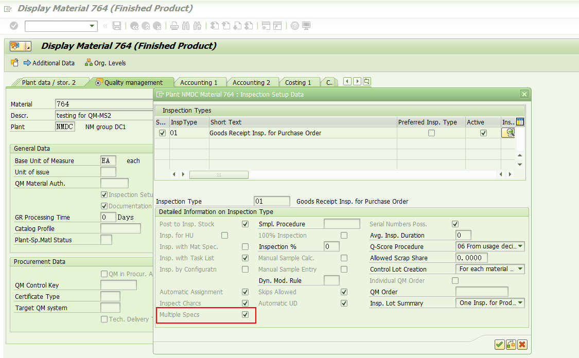 SAP QM 使用QP01事务代码真的不能创建含有Multiple Specification的检验计划_qp01只能找到工厂代码,无法选择 ...