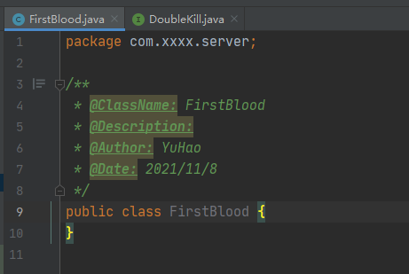 IDEA设置类、接口和方法相关注释_idea中的@classname-CSDN博客