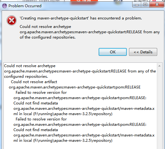 【Eclipse创建Maven项目报错：Could not resolve archetype org.apache.maven.archetypes】-CSDN博客