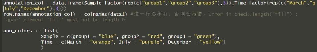 R | pheatmap: Error in convert_annotations(annotation_col, annotation_colors) : Factor levels on ...