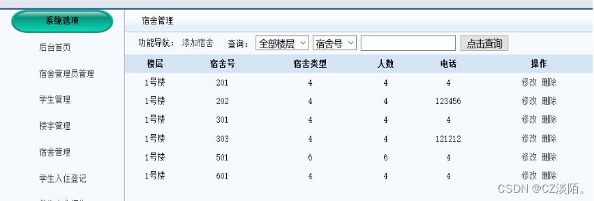 基于springboot宿舍管理系统(包含数据库源代码,系统参考文档,完美运行,可远程调试)宿舍管理前端页面图片 Csdn博客