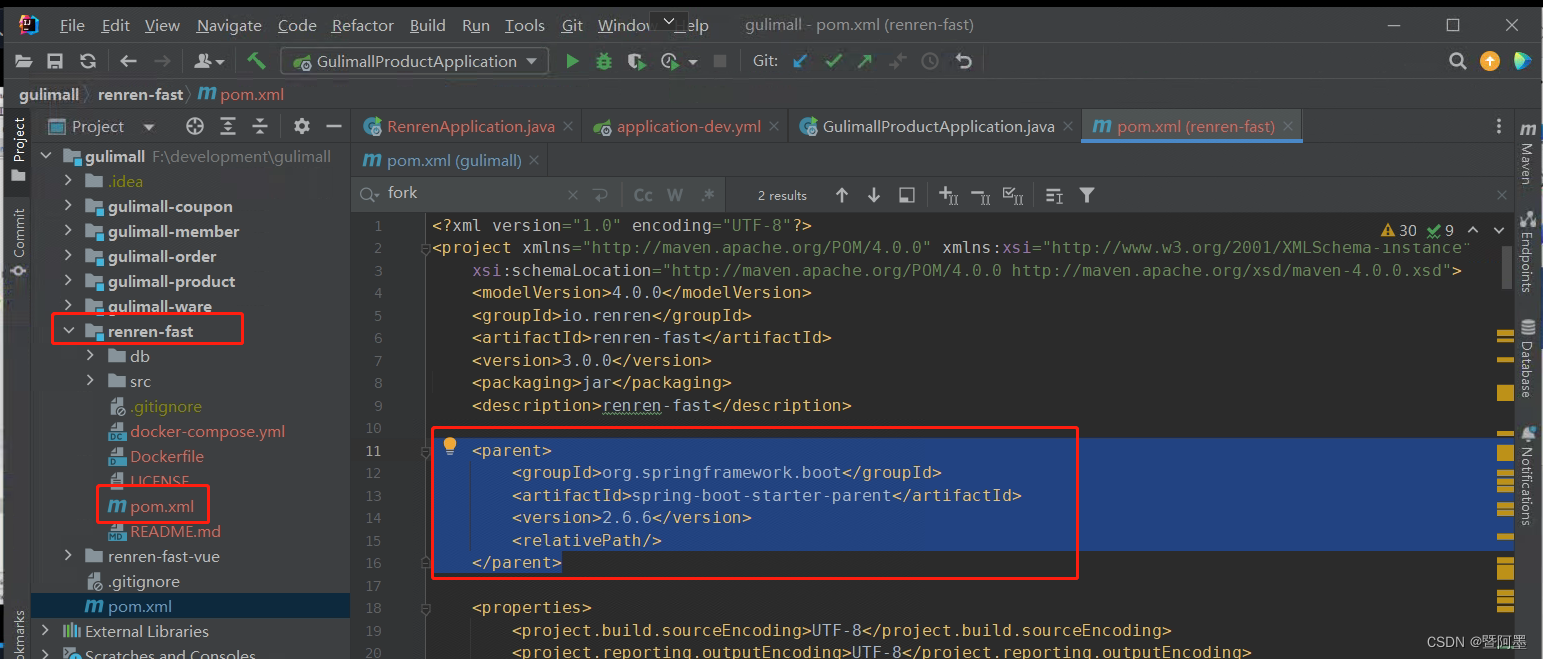 renren-fast pom.xml报错问题处理_parent.relativepath' of pom io.renren:renren-fast:-CSDN博客