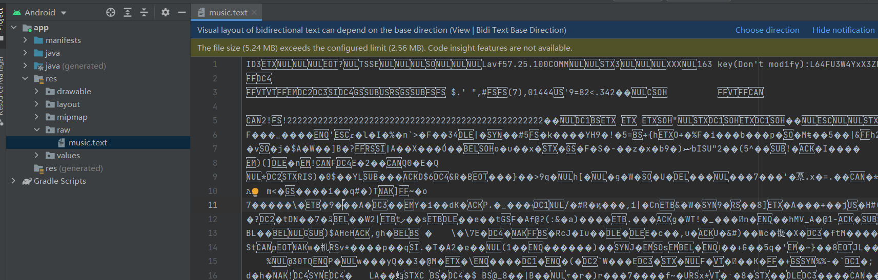 Android studio里MP3文件以文本显示，恢复MP3_在as中,mp3格式被当成文本了怎么办-CSDN博客