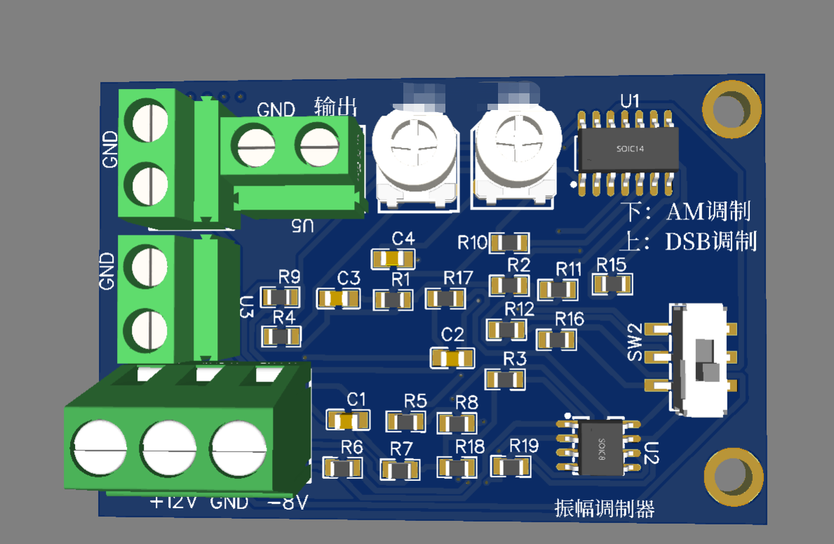 Multisim：振幅调制器的设计（含仿真程序+文档+原理图+PCB）_mc1496在multisim哪里-CSDN博客