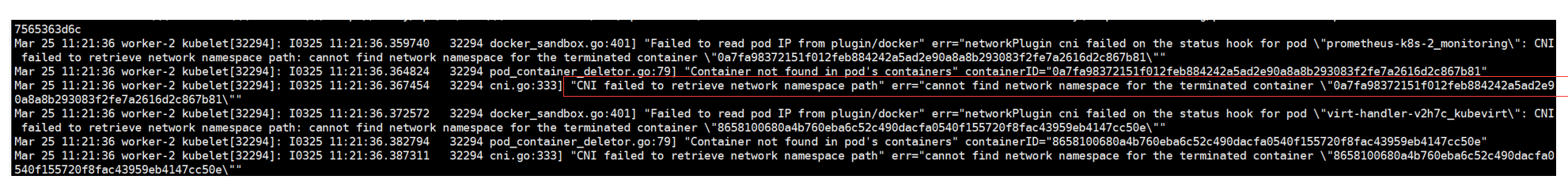 kubelet启动报错cannot find network namespace for the terminated container-CSDN博客