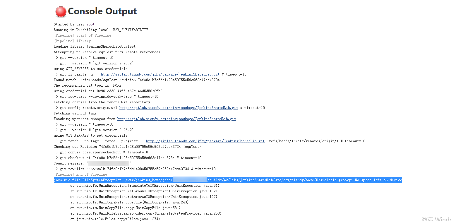jenkins打包部署遇到No space left on device问题解决方法_java.nio.file.filesystemexception: no space left o-CSDN博客