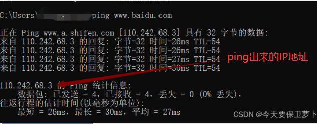 通过ping命令获取各大网站的IP地址_可以ping通的ip-CSDN博客
