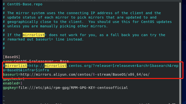 Centos8在更新yum源时提示失败 错误为 Repo ‘appstream下载元数据失败 忆云竹 