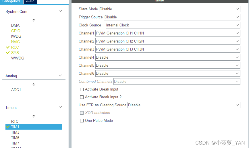 STM32cubeMX用TIM1生成互补PWM波_mxcube生成互补pwm波-CSDN博客