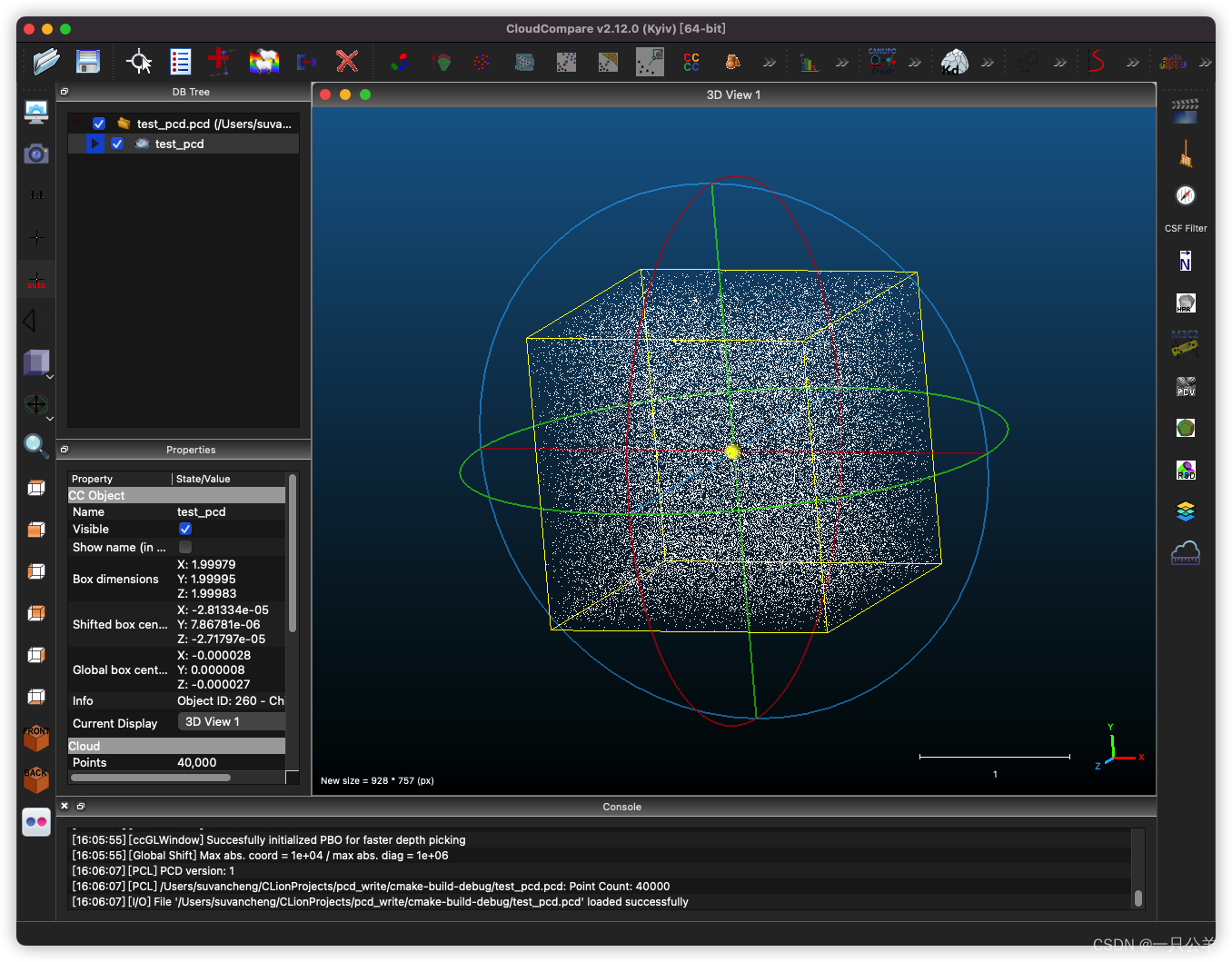 macOS + PCL + CLion + CloudCompare 生成点云数据_mac cloudcompare-CSDN博客