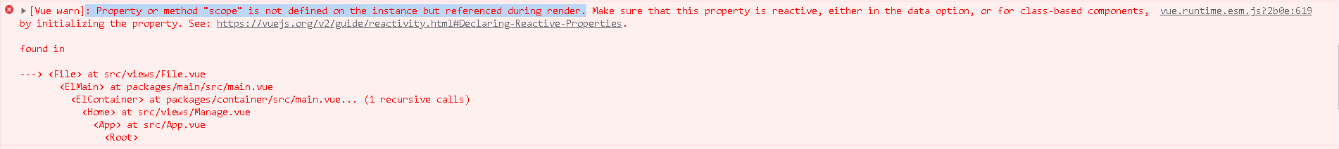 Vue报错 Property Or Method Scope Is Not Defined On The Instance But Referenced During Render