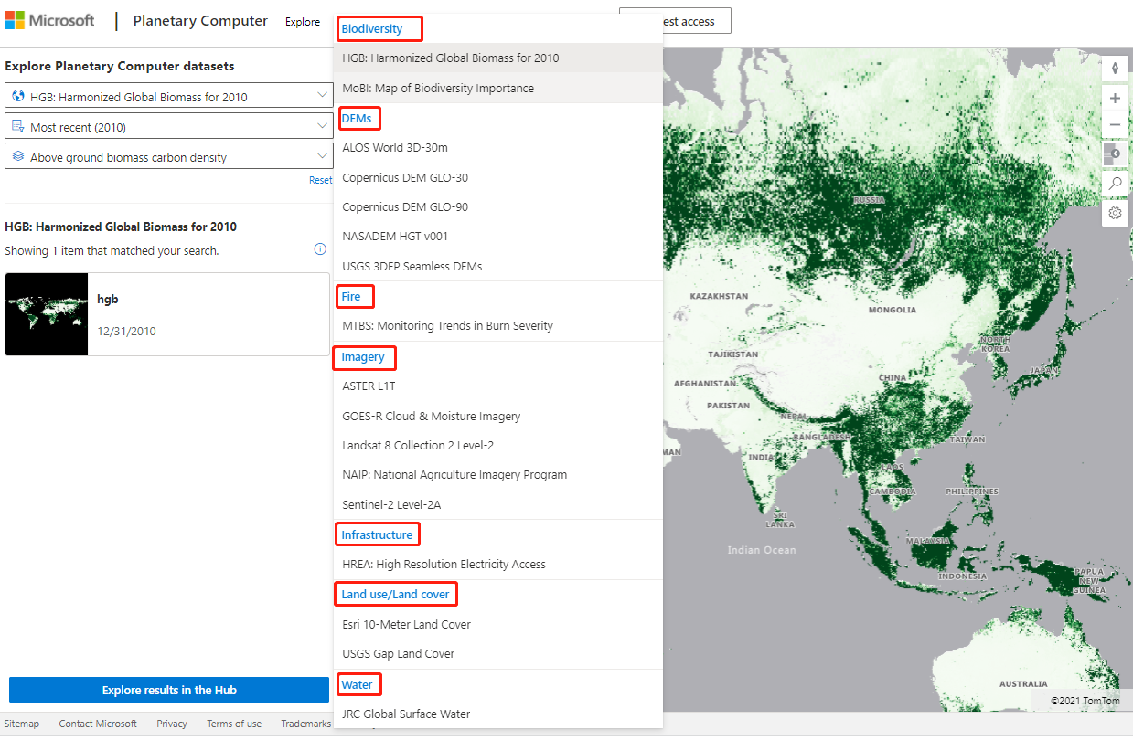 微软行星云计算Planetary Computer——可视化数据集有哪些？-CSDN博客