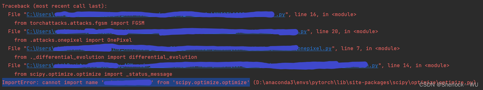 求助：ImportError: cannot import name ‘xxx‘ from ‘scipy.optimize.optimize‘_cannot import name from ...