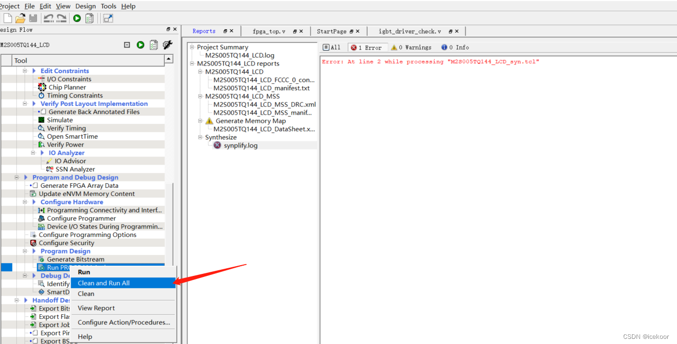 Microsemi的FPGA开发环境Libero编译器更换后.tcl文件问题解决办法_microsemi fpga加法错误-CSDN博客