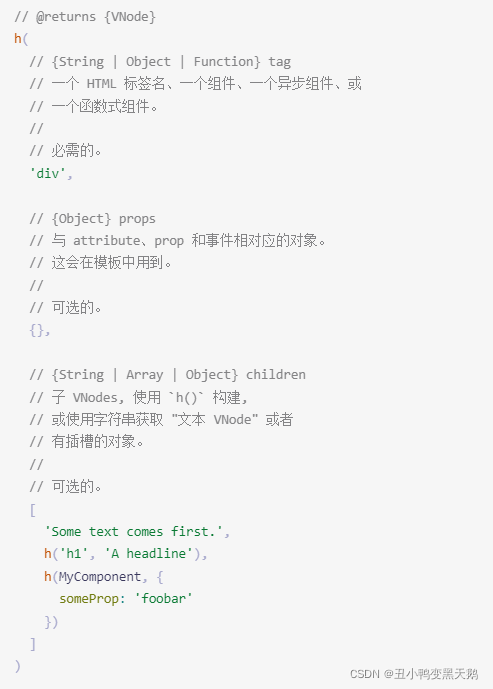 Vue中render函数和h函数以及jsx使用的详解 H函数的使用 Csdn博客