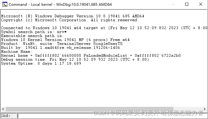 WinDbg -- Local kernel debug_windbg本地内核调试-CSDN博客