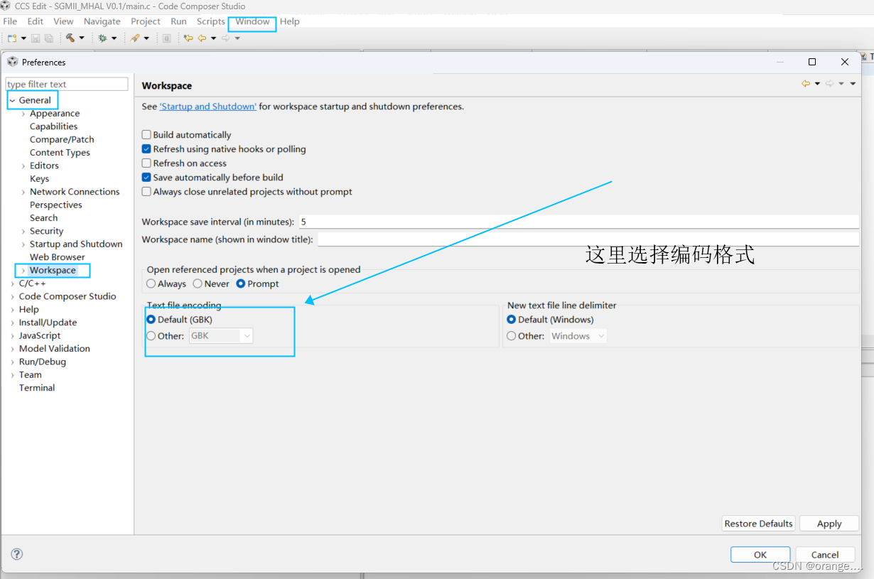 关于ccs5.5设置编码格式及VS code格式_vscode ccs-CSDN博客