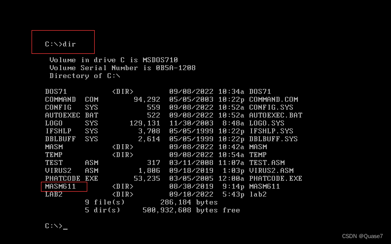 虚拟机 ms-dos系统下下载masm611详细步骤（带图）_masm下载-CSDN博客